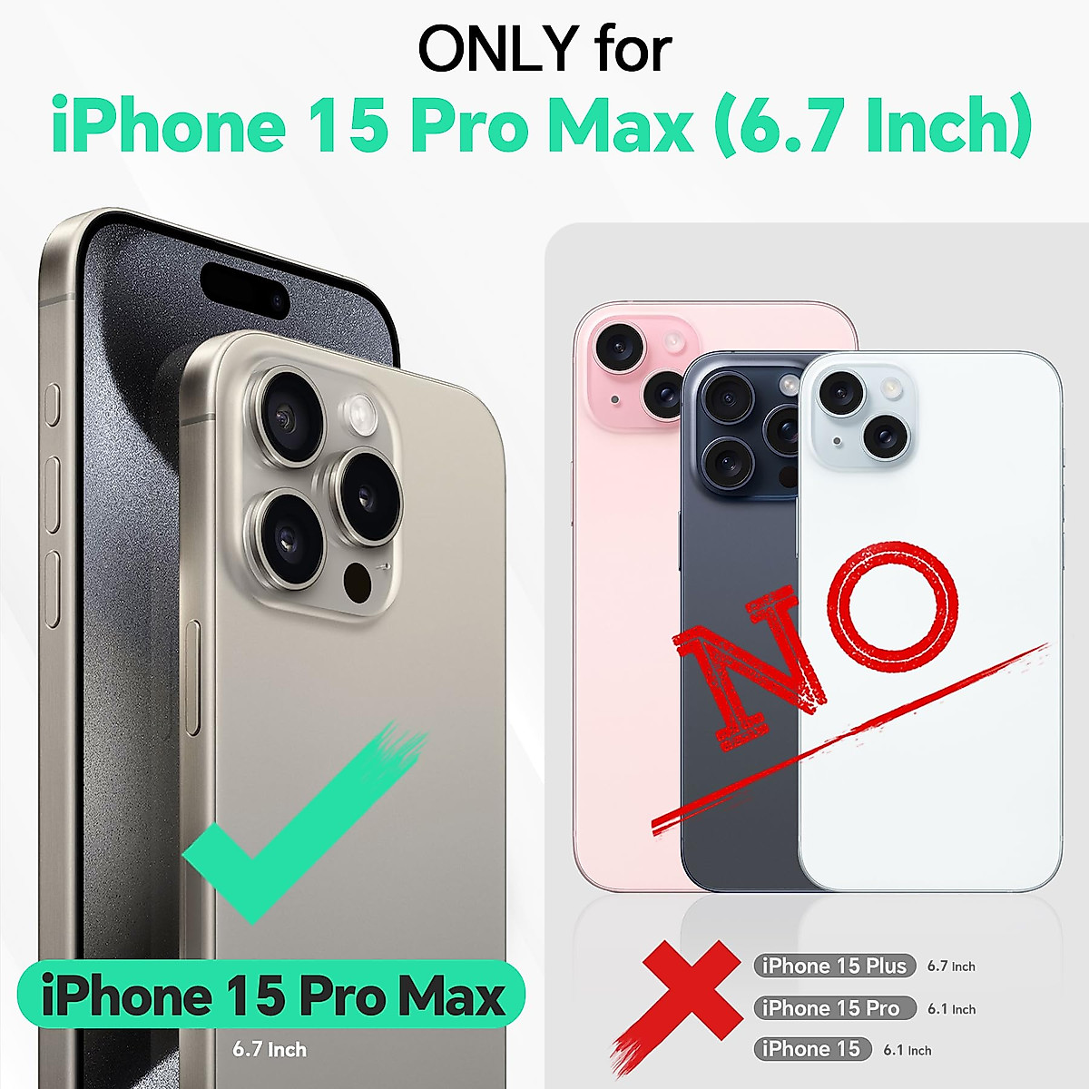 TUCCH Wallet Case for iPhone 15 Pro Max, [Removable] Stand RFID Blocking 4 Card Slots Wireless Charging Protective Case, 2-in-1 Detachable PU Leather Folio Compatible with iPhone 15 Pro Max, Dark Red