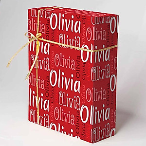 Artsadd Custom Birthday Wrapping Paper Rolls with Name Personalized Christmas Gift Wrapping Paper for Kids Men Women 58"x 23"
