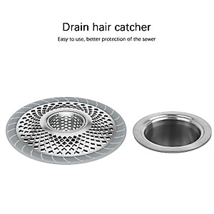 Drain Hair Catcher Bathtub Drain Strainers, Strainer Stainless Steel Drain Protector for Bathroom, Bathtub, Sink, washbasin, Kitchen