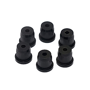Metallor Guitar String Mounting Ferrules Through Body Mounts String Caps for Tele Telecaster Style Electric Guitar Parts Replacement Set of 6Pcs. (Black)