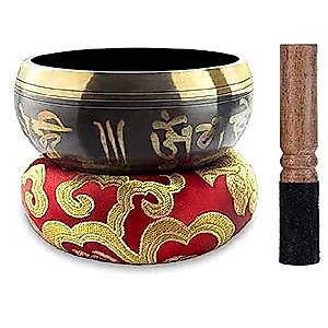 Tibetan Singing Bowl Set (3.2 inch) with Meditation Singing Bowl, Tingsha Cymbals for Healing, Yoga, Meditation, Mindfulness and Relaxation