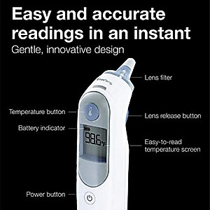 Braun Digital Ear Thermometer, ThermoScan 5 IRT6500, Ear Thermometer for Babies, Kids, Toddlers and Adults, Display is Digital and Accurate, Thermometer for Precise Fever Tracking at Home