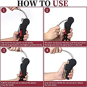 Wine Opener-Wine Bottle Opener Corkscrew Set- Lever Corkscrew Wine Openers with Foil Cutter, Wine Stopper,Pourer and Extra Spiral by IIQ