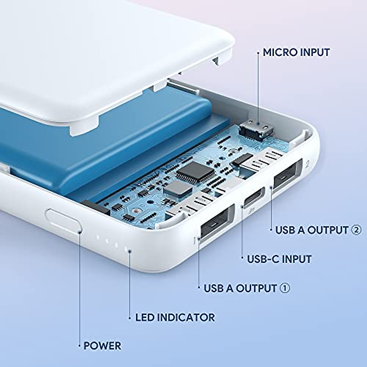 Portable Charger 2-Pack 10000mAh Power Bank High Capacity Power Bank Ultra Slim External Phone Battery Pack with Dual Input & Output for iPhone 12 Pro, Galaxy S10, Pixel 4, (Black + White)