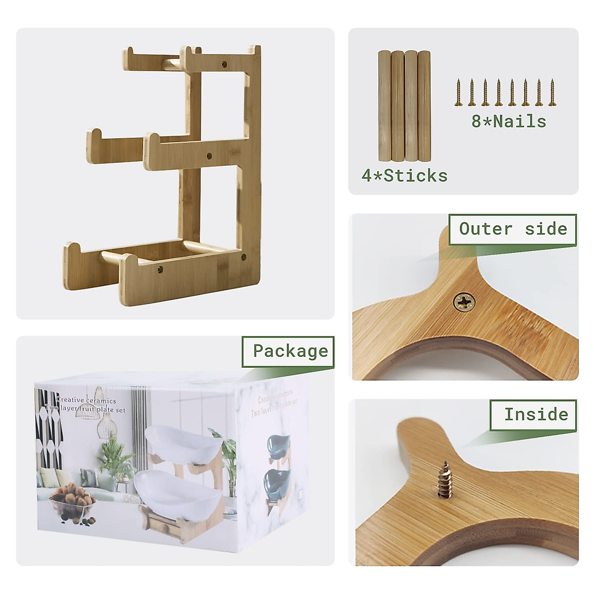 3 Tier Ceramic Fruit Bowl, Large Fruit Basket for Kitchen, White Storage Bowls for Kitchen and Home Decor