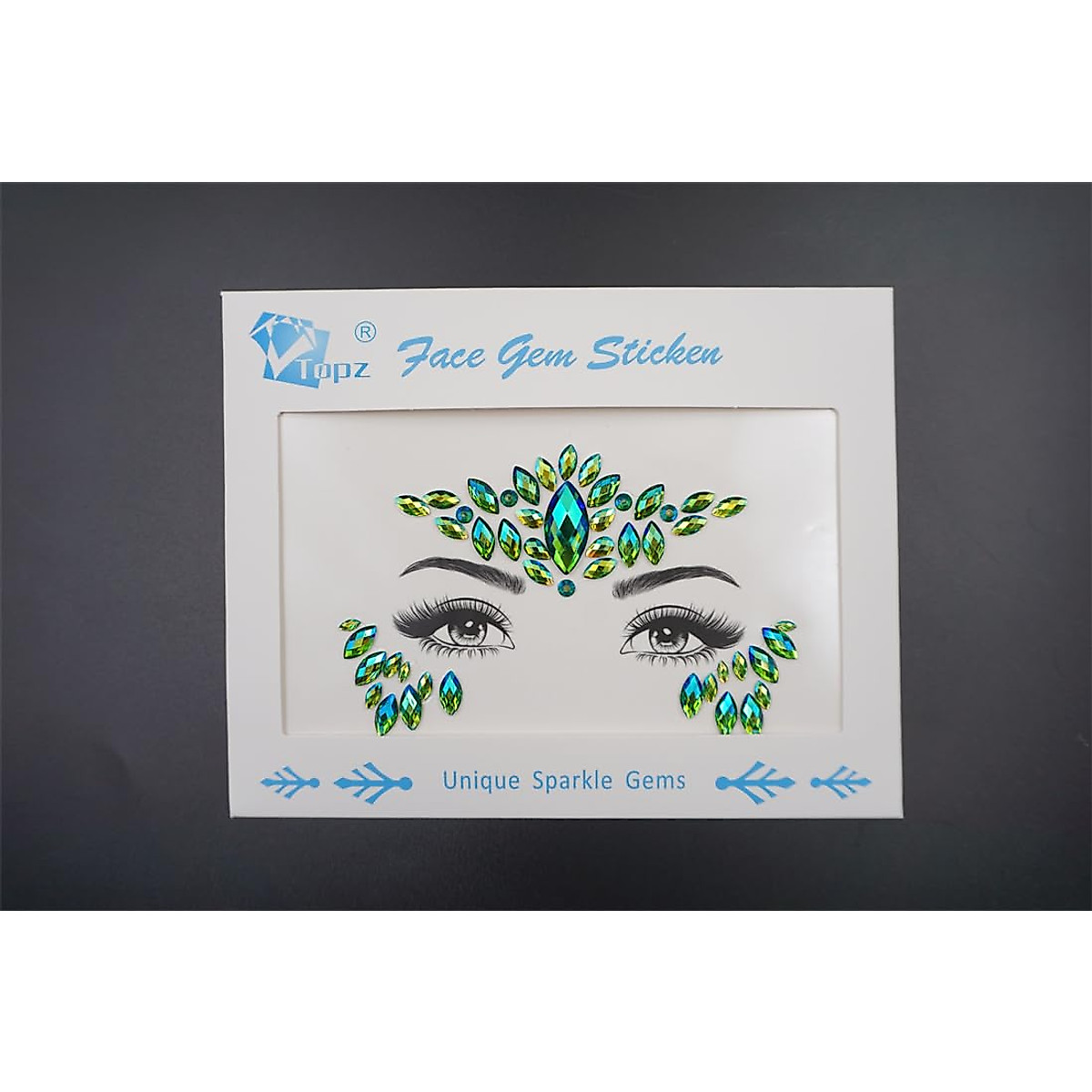 Green Face Jewels Stick On Halloween Face Gems Sticker for Makeup Face Rhinestones Self Adhesive Face Glitter Face Jewelry Festival Party DIY Eye Tattoo Stickers Halloween Makeup (Emerald Ab/SR17)