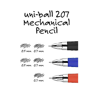 Uni-ball 207 Mechanical Pencil, 0.7mm, HB #2, Black Barrel, 12 Count