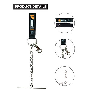 KUNN Electrical Tape Holder,Dual-Use Tape Thong,Enhanced Fast Tape Holder Chain for Tool Belt with Keyring,Snap Loop and Button(1Pack,Black)