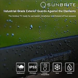 SunBrite Pro 2 Series 32-inch Full Sun Ultra Bright Outdoor TV, Full HD Weatherproof Television, 1500 nit Anti-Glare Screen, SB-P2-32-1K-BL