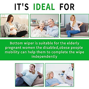 Long Reach Toilet Aid, Soft and Comfortable Butt Wiper Tool, Bottom Wiping Toilet Aid for Disabled, Elderly, Overweight People, Wiping Aids for Toileting, Butt Wiper for Fat People
