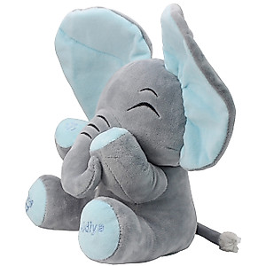 Aidiya Elephant Stuffed Animals Baby Gifts Peluches Ear Interactive Elephant Talking Singing Plush Toys for Girls Boys Gift Adjustable Volume 11.8" Set (Blue)