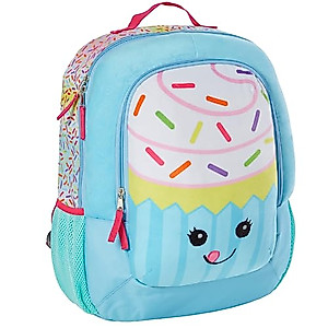 CLUB LIBBY LU Cupcake Backpack for Girls with Soft Plush Front Pocket, 16 inch Squish Buddies