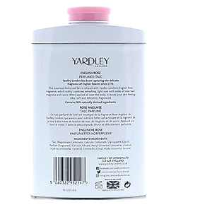 Yardley London Scented Talc Powder, English Rose Scent, 7 Oz/ 200 g