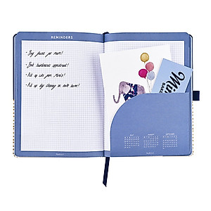 Busy B A5 2019 Stripe Design Busy Life Week to View Diary with Pockets and Dual Schedules