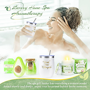 Avocado Care Package For Women, Self Care Gifts for Women, Avocado Themed Birthday Gift Baskets for Women Get Well Soon Gift Thinking of You Gifts Female Friendship Gifts Care Gifts