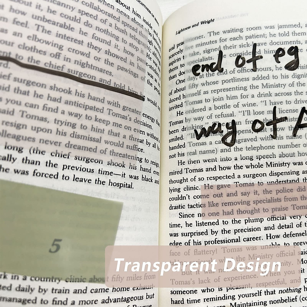 ELII 700PCS Transparent Sticky Notes,Clear Waterproof 3 x 3 inch See Through Memo Pad,Translucent Writable Index Tabs for Annotating Books, Office & School Study Supplies