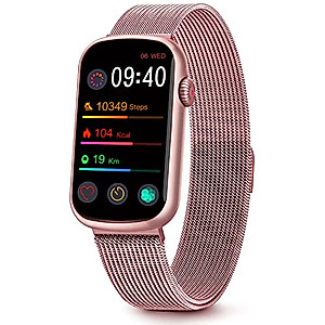 MorePro Fitness Tracker with Heart Rate Monitor, Blood Pressure Watch for Women, Waterproof Fitness Watch with Blood Oxygen Sleep Tracking, Activity Step Tracker Calorie Counter for Android iOS