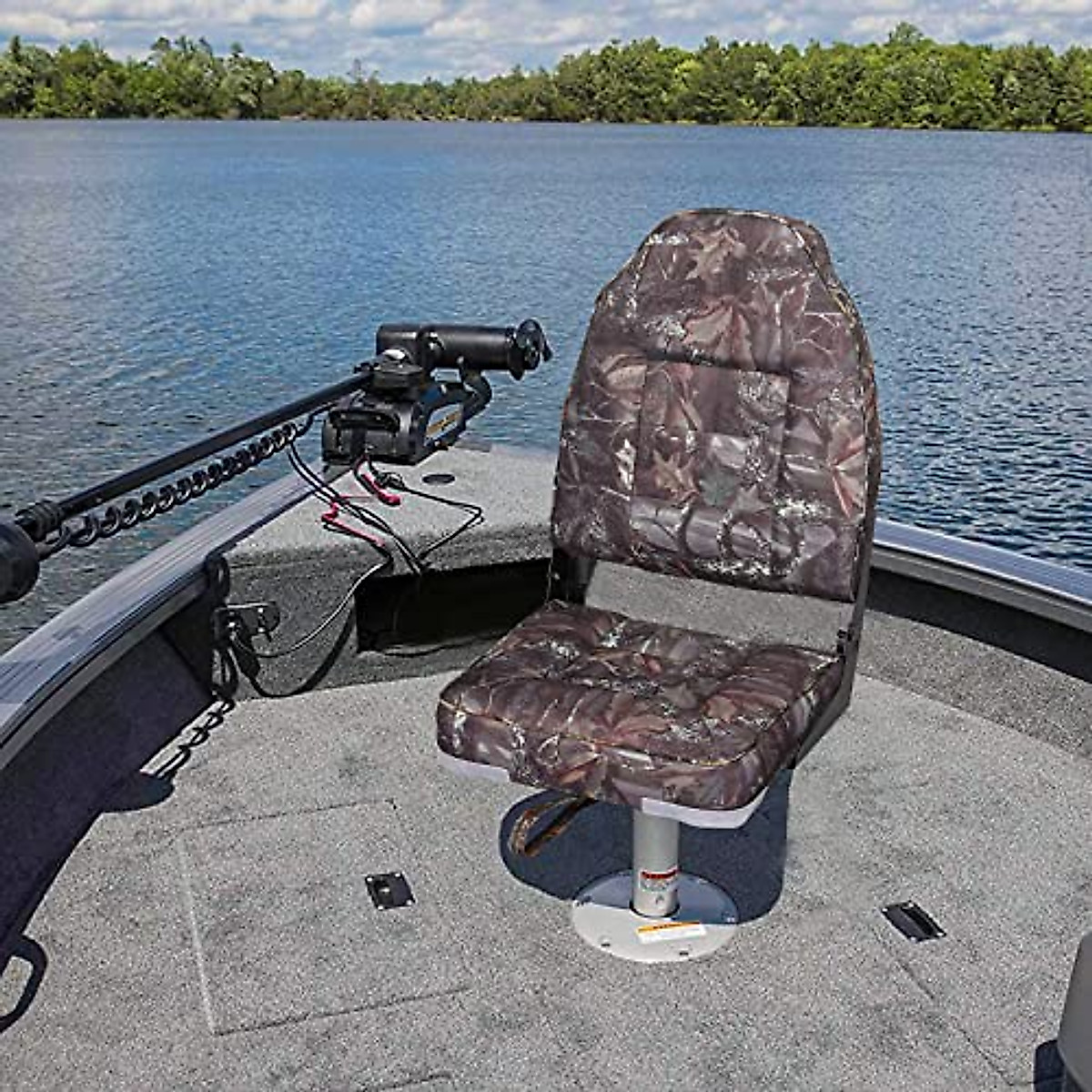 Leader Accessories A Pair of Elite Low/High Back Folding Fishing Boat Seat (2 Seats) (A-Camo)