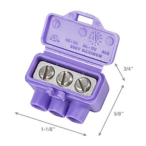 King Innovation 95145 AlumiConn Wire Connector, 1000 pk, Purple, Count