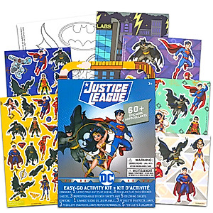DC Comics Super Hero Party Supplies Set ~ Bundle with 200 Superhero Temporary Tattoos and Justice League Stickers Featuring Wonder Woman, Superman, and More (Party Favors)