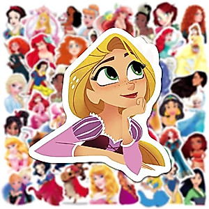 Cute Princess Stickers Pack 100PCS, Kawaii Stickers for Water Bottles Laptop Phone Glueewee Vinyl Waterproof Stickers Gifts for Kids Girls Teens Adults
