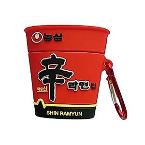 XYFS Compatible with Airpods 1/2 Case Cover, 3D Cute Cartoon Funny Fun, Silicone Air pods Stylish Chic Character Skin Keychain Kits,Stylish Girl Child Teen boy Airpods case (Ramen Cup)