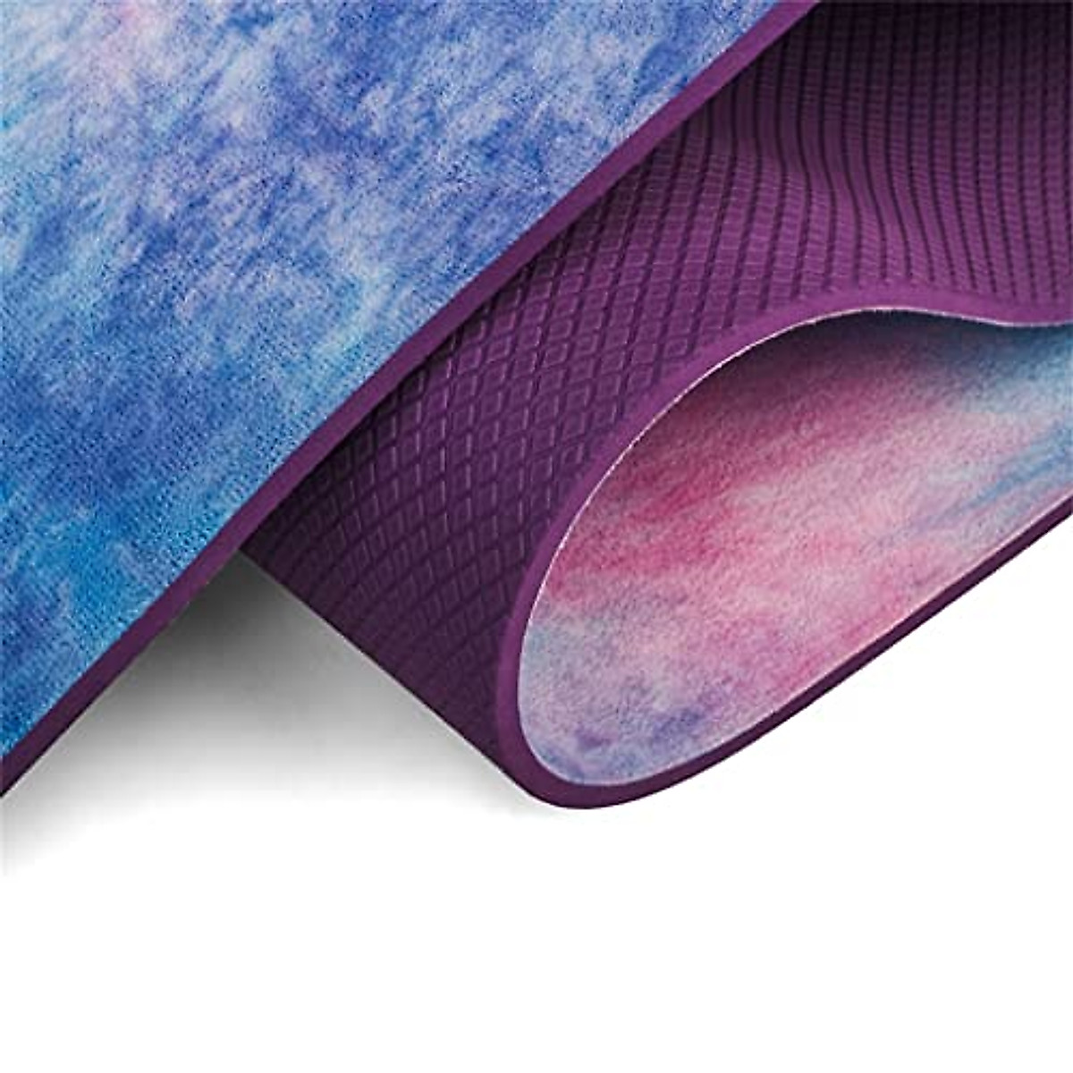 DOUBAO Folding Yoga Mats Printed Mandala 1mm Suede Rubber Blankets Multiple Uses (Color : E, Size : 183 * 68cm)