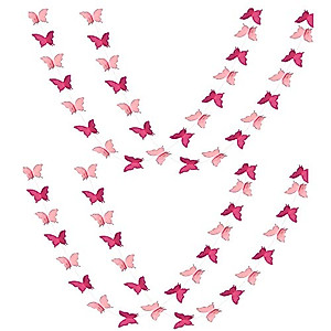 ADLKGG Butterfly Hanging Garland Party Decoration 4 Pack, 3D Paper Butterfly Bunting Banner for Wedding Baby Shower Birthday Home Decor, Pink