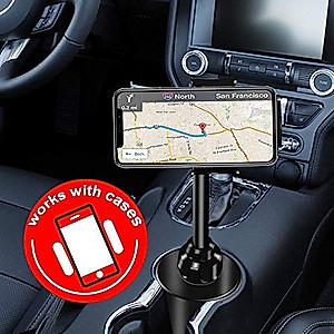 leQuiven Cup Holder Phone Mount Tablet Holder, Car Cradle Stand for Samsung S23/S23+/S23 Ultra/Samsung S22 Ultra/S21/Galaxy Z Fold 4/iPhone 14 13 12 11 Series/iPad Mini, Mobile Devices Under 8.3"