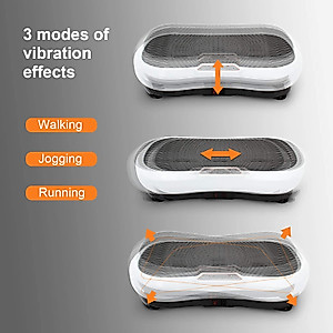 Leogreen Vibration Plate, Portable 3D Exercise Machine with 2 Resistance Bands, Whole Body Trainer for Home Fitness with 180 Levels Adjustable Speed and Time Settings, Maximum Weight 330lbs