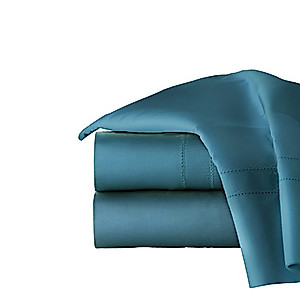 Pointehaven 620 Thread Count 100% Long Staple Cotton Deep Pocket Oversized Super Soft Sateen Sheet Set, Queen, Teal