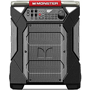 Monster Rockin' Roller 270 Portable Indoor/Outdoor Wireless Speaker, 200 Watts, Up to 100 Hours Playtime, IPX4 Water Resistant, Qi Charger, Connect to Another TWS Speaker (Slate)