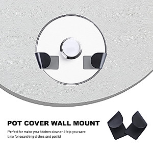 Hemoton 5 Pairs Wall Mount Pot Lid Organizers, Adjustable Pot Lid Holder Cabinet Door Organizer Pot Hangers Racks, Plastic Pan Storage Racks Holders for Kitchen, Saving Space& Free Size