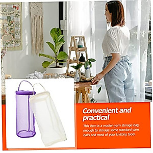 KONTONTY 2pcs Wool Storage Bag Knitting Needle Bag Crochet Bags Bag Organizer for Tote Crochet Bowl Holder Mesh Bags Yarn Storage Baskets Knitting Tool Bag Woolen Yarn Organizer Nylon