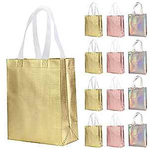 LOOKSGO 12 Pcs Non-woven Reusable Gift Bags With Handles for Party Favor 8W x 4L x10H Size
