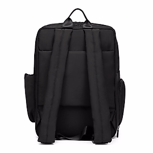 Baolab Quilted Puffer Backpack Puffy Daypack with Shoe Compartment for Women Ladies Travel Casual Water Resistant (Black)