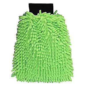 POLYTE Microfiber Chenille Car Wash and Dust Mitt and Glove Set, 3 Pack