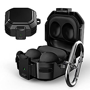 leChivée for Samsung Galaxy Buds2 Pro Case Buds Pro Case Buds 2 Case Galaxy Buds Live Case with Security Lock Heavy Duty Shockproof Protective Case Cover with Carabiner for Samsung Earbuds Case