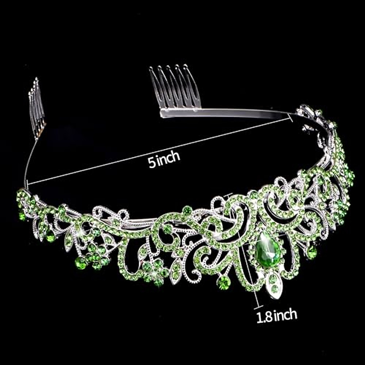 CURASA Princess Crown Tiara Queen Crowns for Women Tiaras for Little Girls Rapunzel Tiara Comb Crystal Crown Adult Cute Hair Accessroies for Birthday Wedding Bridal Halloween Prom Party, metal