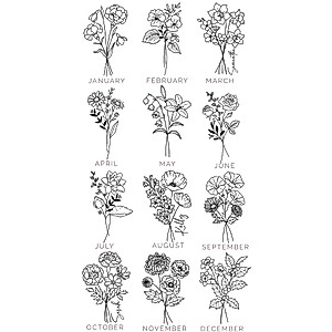 Christmas Gift Personalized Tumbler Set with Straw Birth Flower Custom Glass Cup with Lid, Bridesmaid Proposal Christmas Gift Ideas for Women (Birth Flower Frosted)