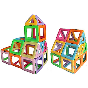 dreambuilderToy Magnetic Tiles Building Blocks Game Set Toys,Magnet Stacking Blocks, Magnetic Tiles for Girls and Boys Birthday Gift (40 PC Set) (Pastel Colo)…