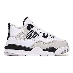Jordan Baby Boy's Air Jordan 4 Retro (Infant/Toddler) White/Black/Neutral Grey 7 Toddler M