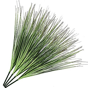 Artflower Artificial Plants 23.6" Onion Grass Greenery Plastic Wheat Grass Bushes Faux Greenery Shrubs Fake Outdoor Plants for Home Office Room Indoor Outside Gardening Decor, 4 Pack