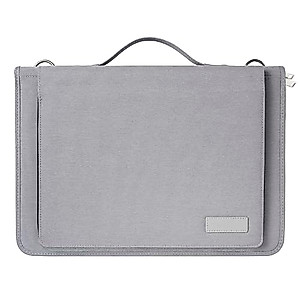 Broonel Grey Leather Laptop Messenger Case - Compatible with HP Envy 14-eb0013na WUXGA Touchscreen 14" Laptop