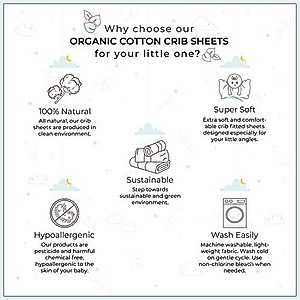 Cuddles & Cribs 2 Pack GOTS Certified Organic Cotton Fitted Crib Sheet - Tan, Owl