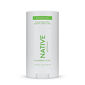 Native Sensitive Deodorant | Natural Deodorant for Women and Men, Aluminum Free, Baking Soda Free, Phthalate Free, Talc Free, Coconut Oil and Shea Butter | Cucumber & Mint (Sensitive)