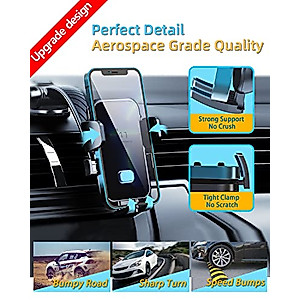 Upgraded Phone Mount for Car,[Easy One Touch Button] Car Phone Holder Mount for Dashboard Windshield Air Vent,Car Accessories for iPhone, All iOS & Android Cell Phone Gifts for Men