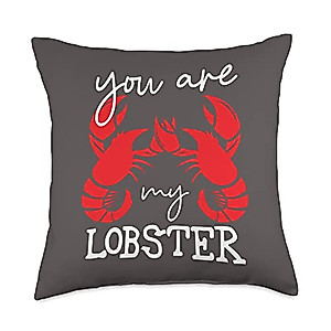 Funny You're My Lobsters She's My Lobster Valentine Couple Matching Funny Throw Pillow, 18x18, Multicolor