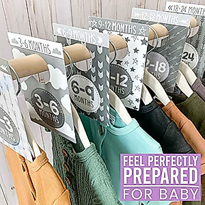 6 Hanger Dividers Baby Closet Size Dividers - Gray Closet Organizer Baby Closet Dividers, Baby Closet Organizer For Nursery Organization, Baby Essentials For Newborn Essentials, Nursery Closet Divider