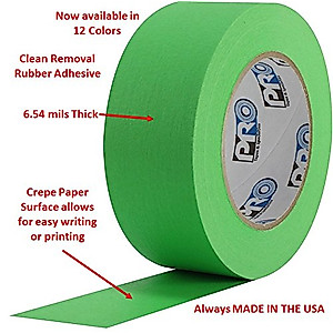 ProTapes Colored Crepe Paper Masking Tape, 60 yds Length x 1" Width, Light Blue (Pack of 1)